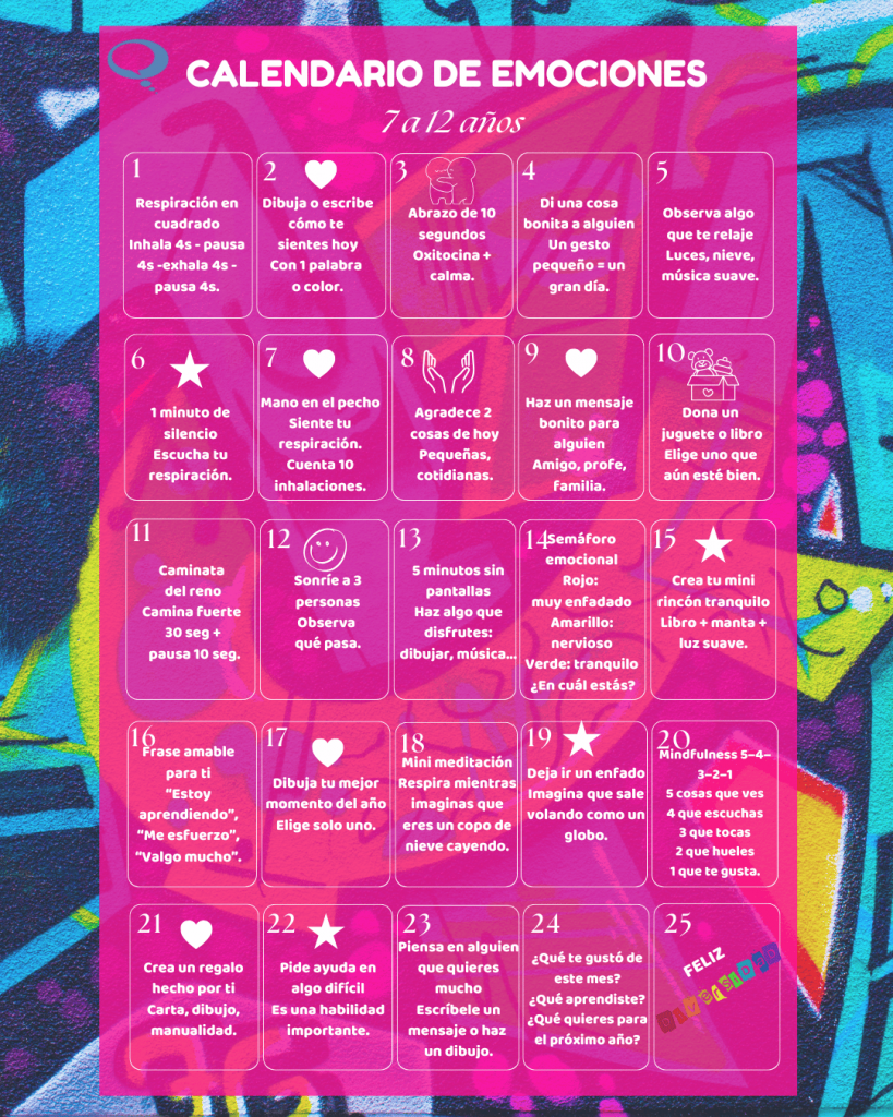 Calendario de adviento emocional – Centro ACADIA – Psicología y Logopedia